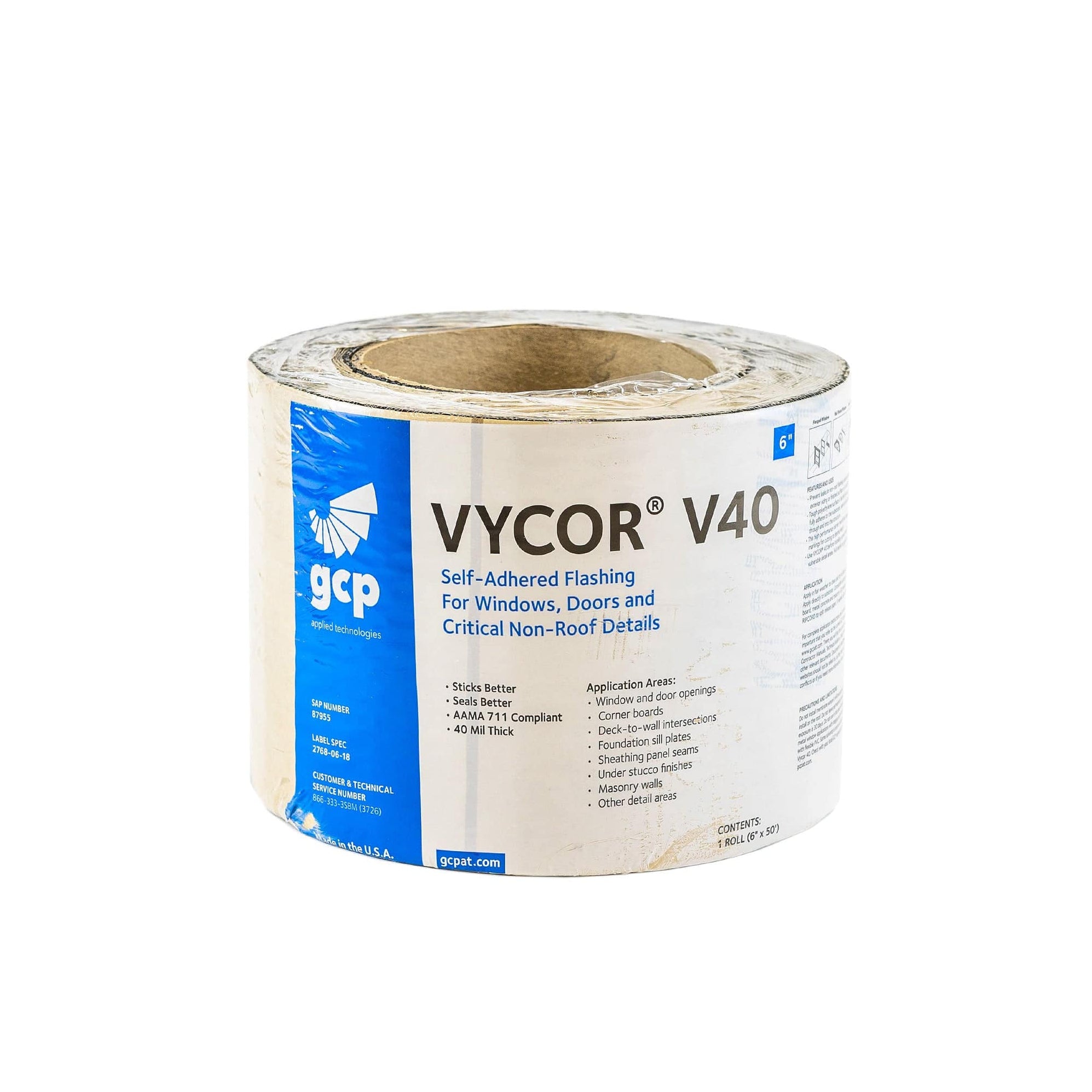 6" x 50' Vycor V40 Self-Adhered Flashing Membrane — Warehoos